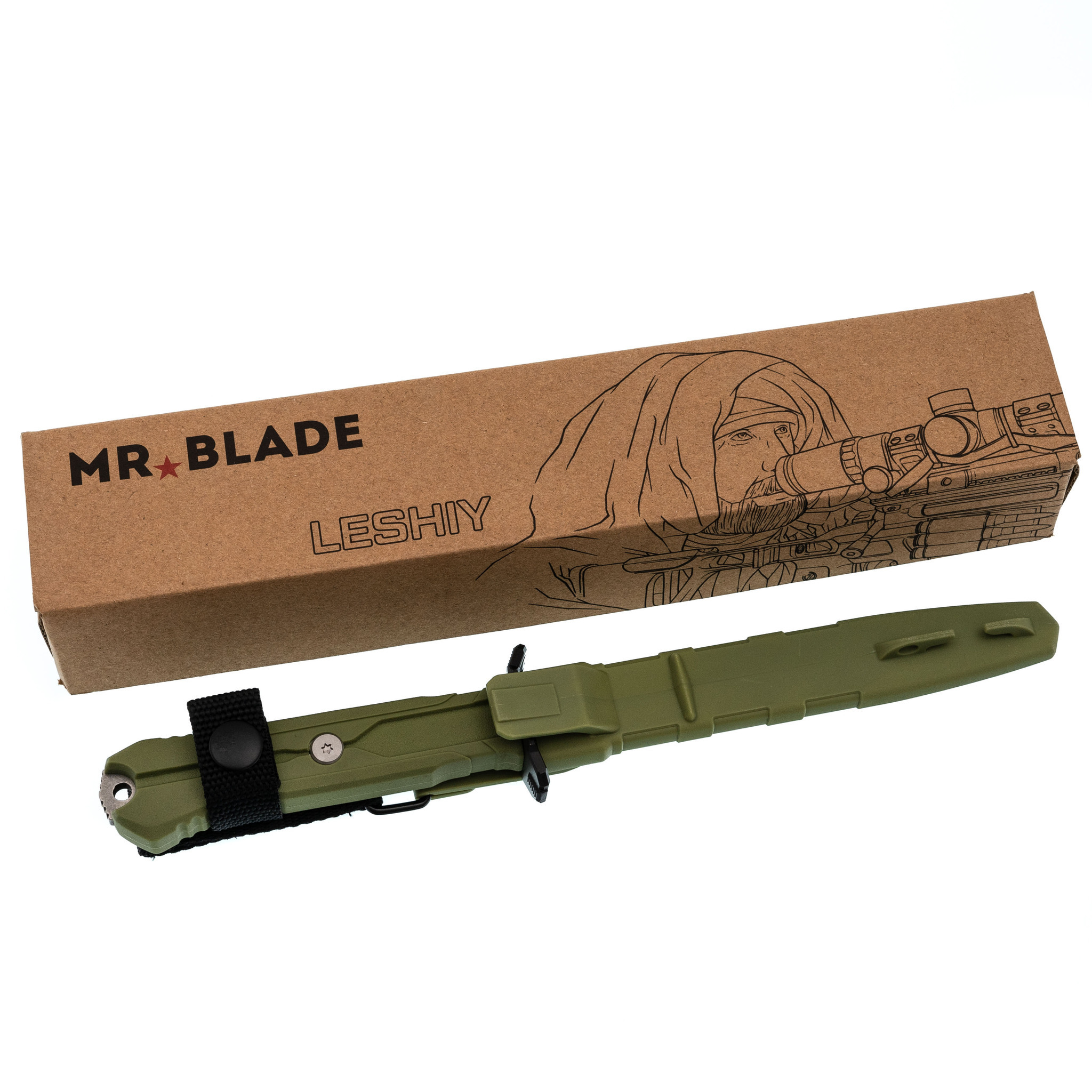 Нож Mr.Blade Leshiy с серрейтором, AUS-8 BSW, Elastron OD, MB390-BSW/OD ...