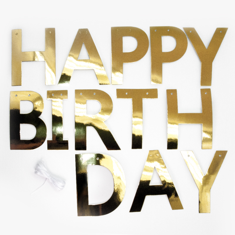 Гирлянда-буквы "Happy Birthday, Золото", 250см - купить за 153 руб ...