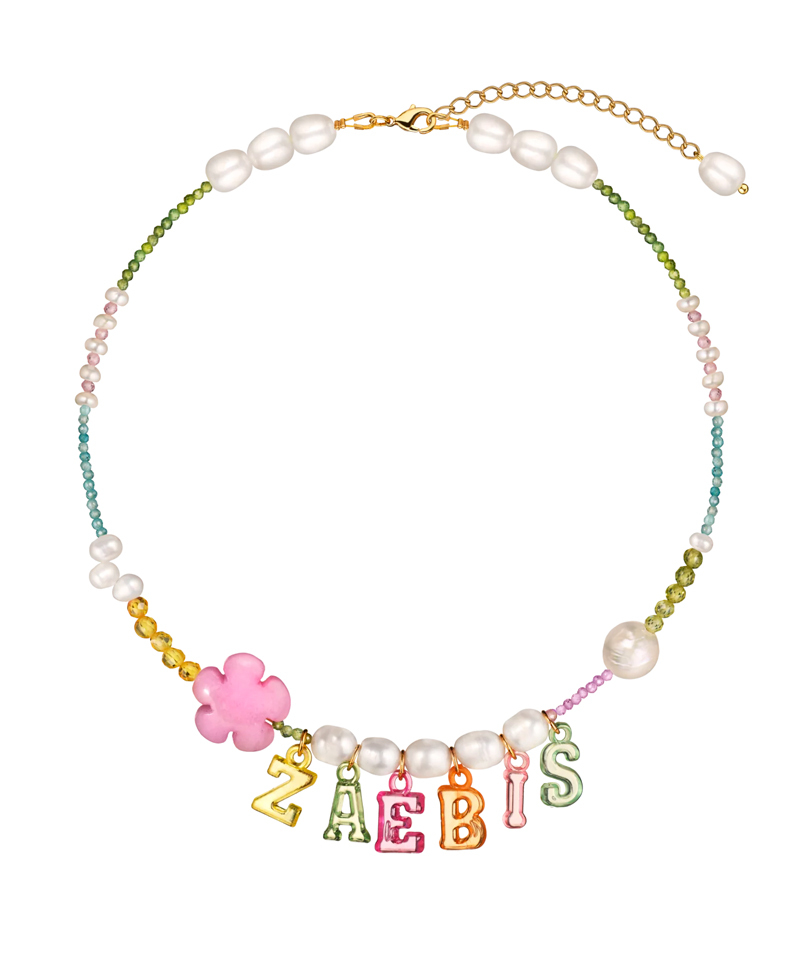 Ожерелье с разноцветными буквами из пластика ZAEBIS