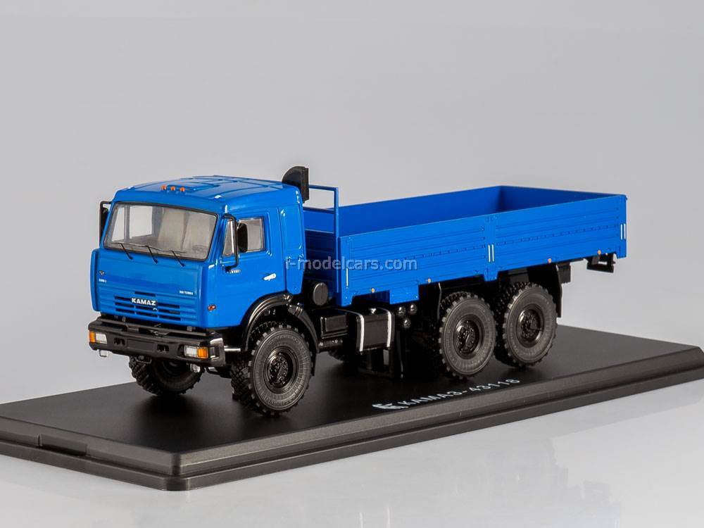 MODEL CARS KAMAZ-43118 6x6 flatbed blue 1:43 Start Scale Models (SSM)