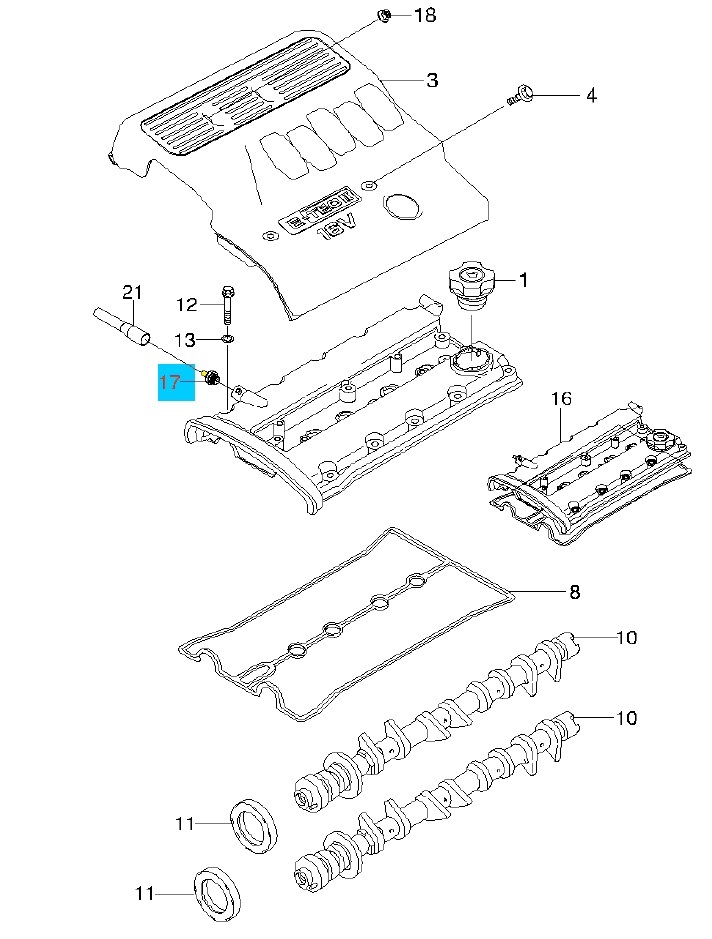 КЛАПАН ВЕНТИЛЯЦИИ КАРТЕРА NEXIA N150, LACETTI, AVEO, CRUZE ДВИГ D3 ...