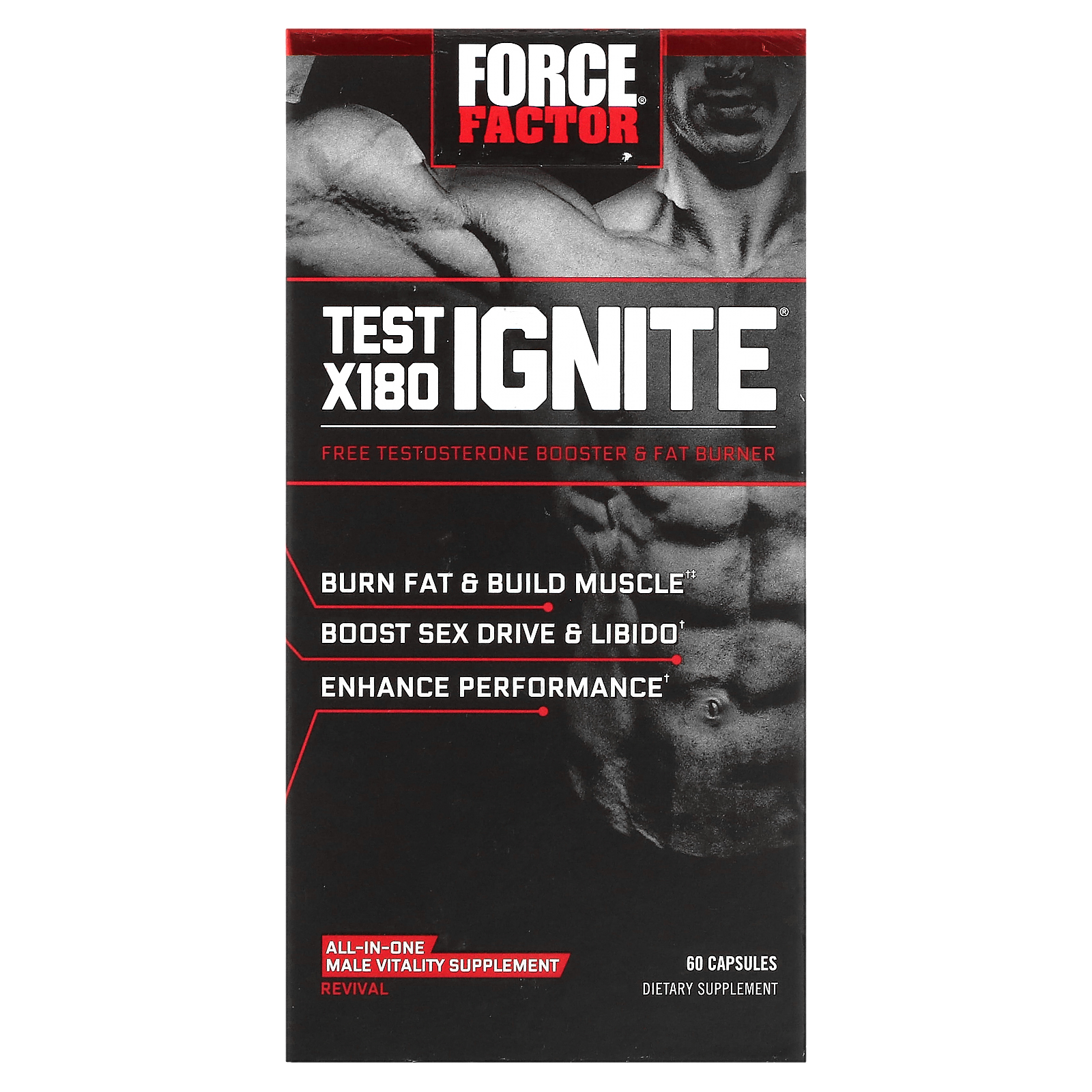 Force Factor, Test X180 Ignite, средство для повышения уровня ...