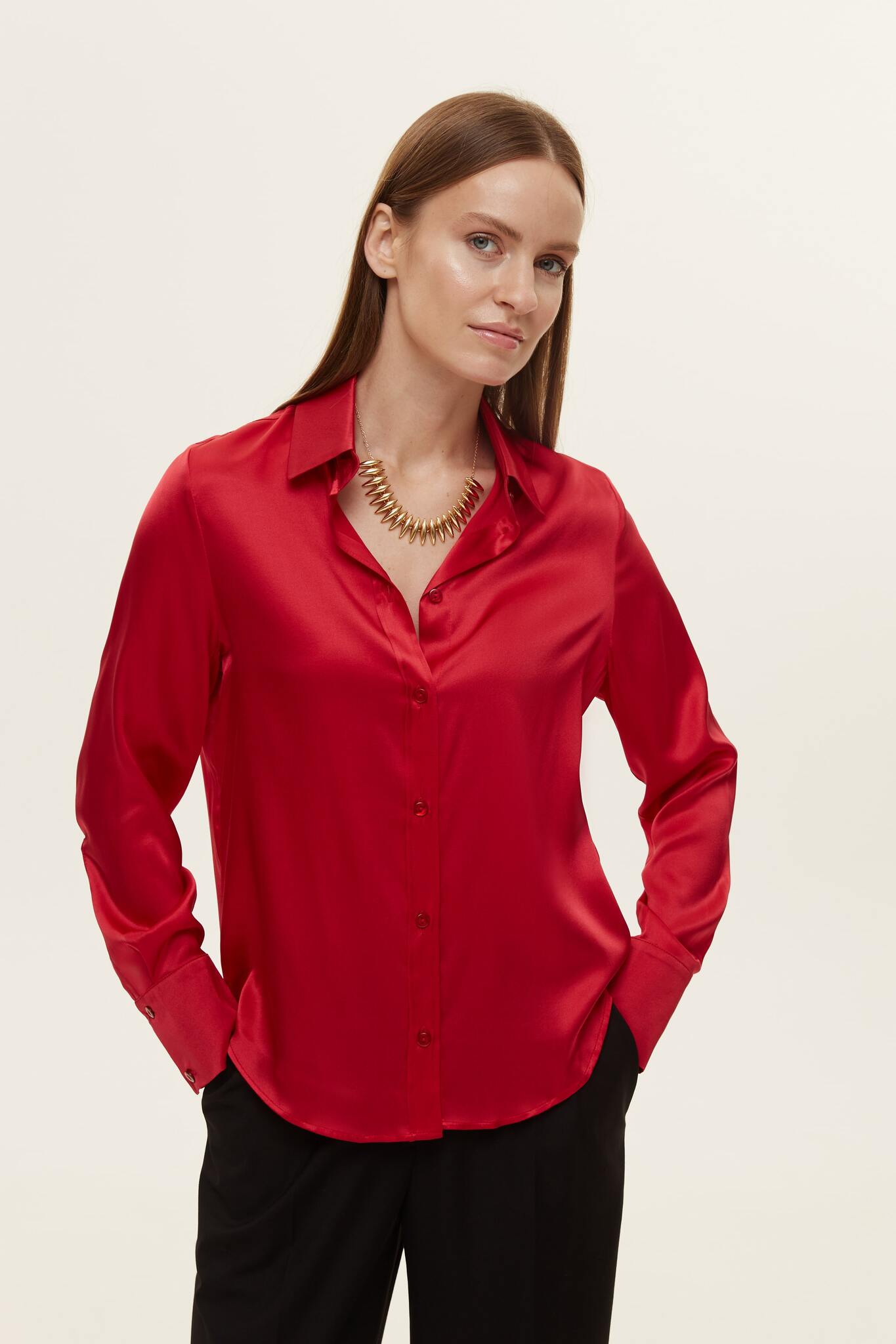 Рубашка Кельн красный шелк – купить за 14 900 ₽ | CLASSY brand