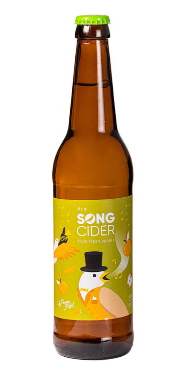 Белорусский сидр "SONG CIDER" Яблочный сухой 0,5л. Вежа - купить с доставкой по Москве и области