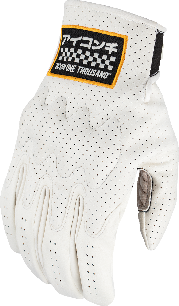 Купить Мотоперчатки Кожаные Icon Airform Slabtown CE Gloves / Белый в ...