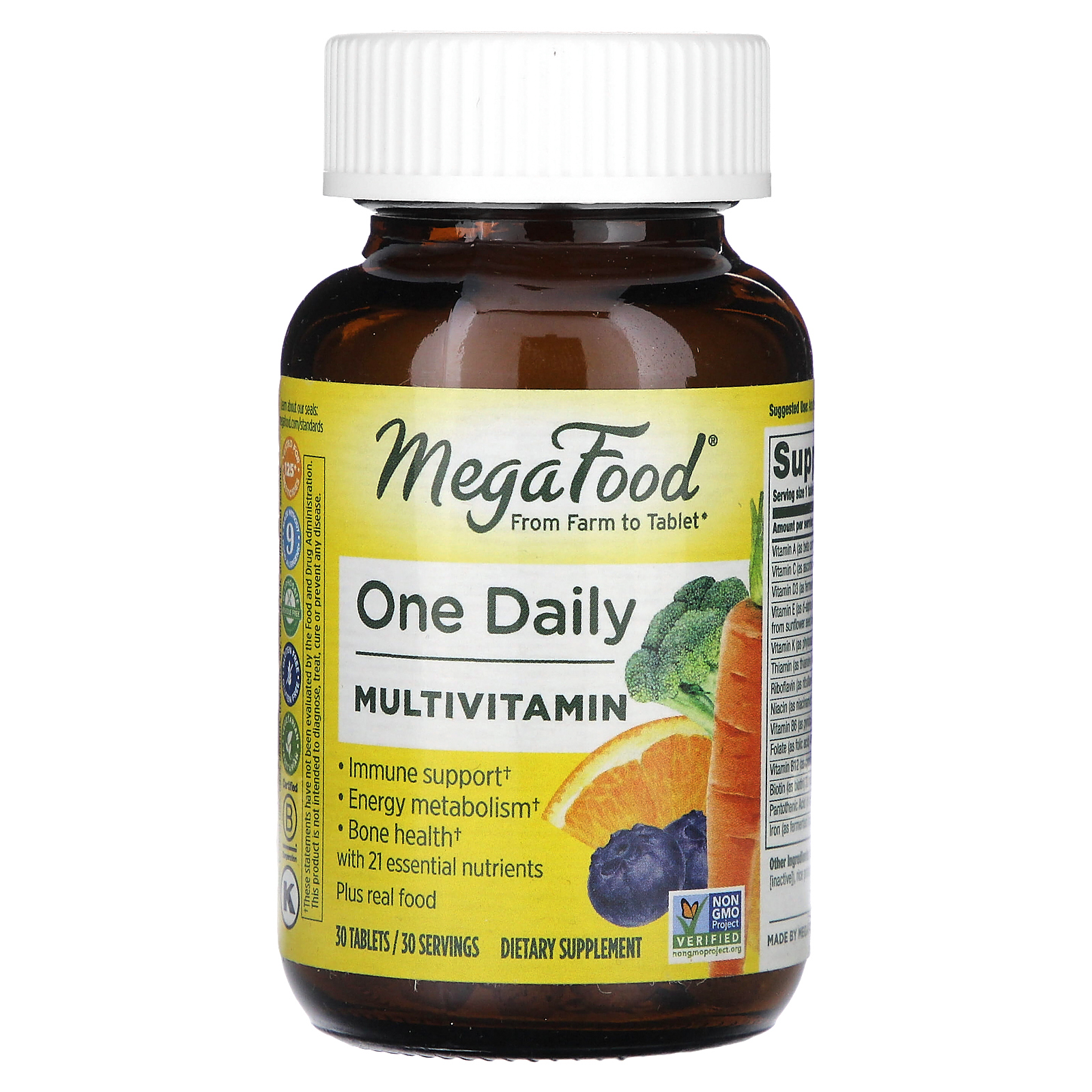 MegaFood, One Daily Multivitamin, мультивитаминная добавка, 30 таблеток ...