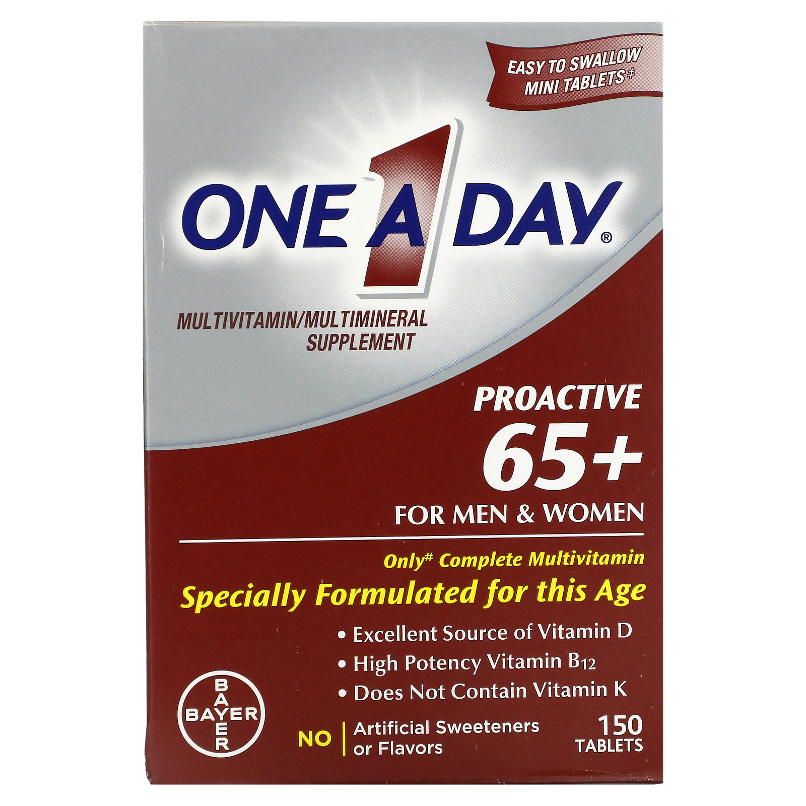 One-A-Day, Proactive 65+, мультивитаминная / мультиминеральная добавка ...