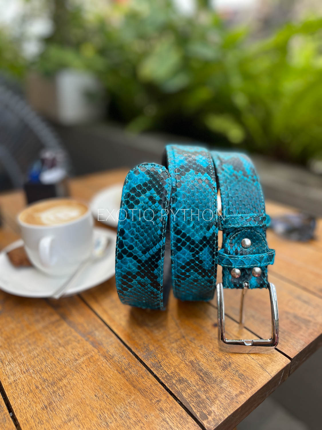 Яркий ремень из кожи питона AC-109 - «EXOTIQ PYTHON»