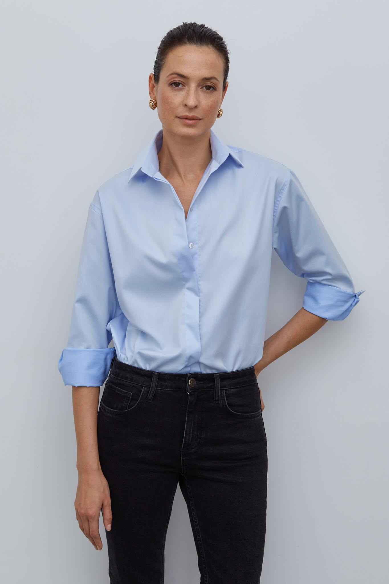 Рубашка Хельсинки голубая хлопок – купить за 7 600 ₽ | CLASSY brand