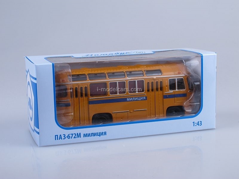 MODEL CARS PAZ-672M Police Soviet Bus 1:43
