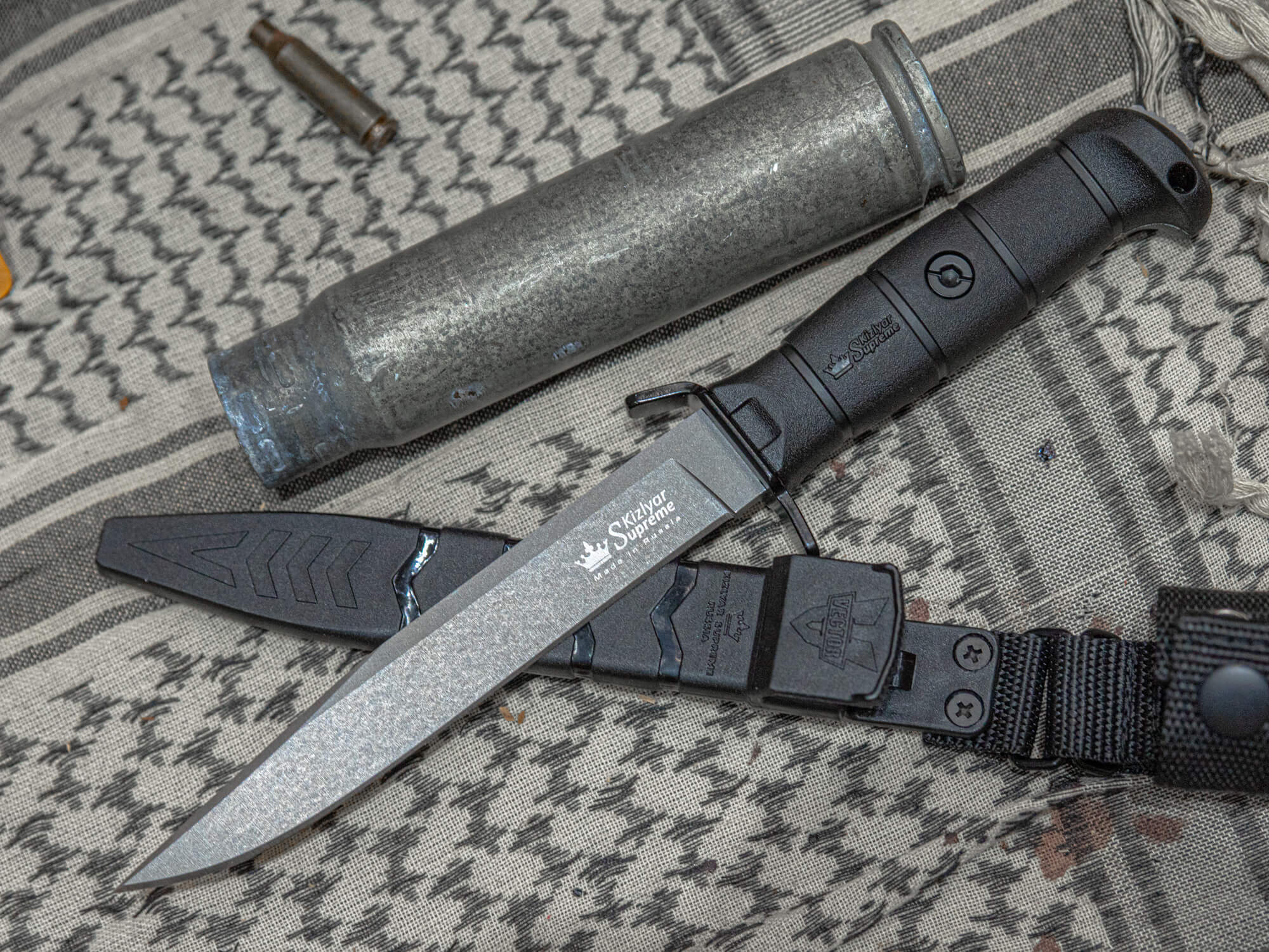 Тактический нож Vector Elmax (Cryo) TacWash Black - Kizlyar Supreme