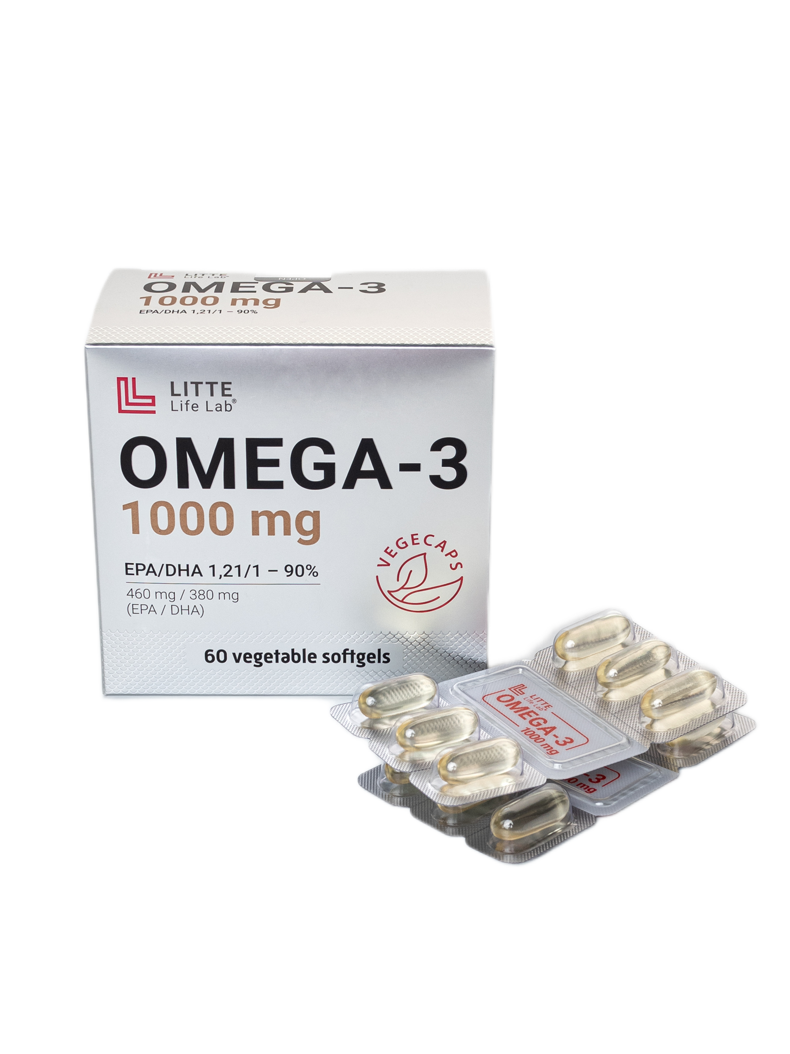 OMEGA-3 Litte Life Lab, 1000 мг, 60 вегетарианских капсул