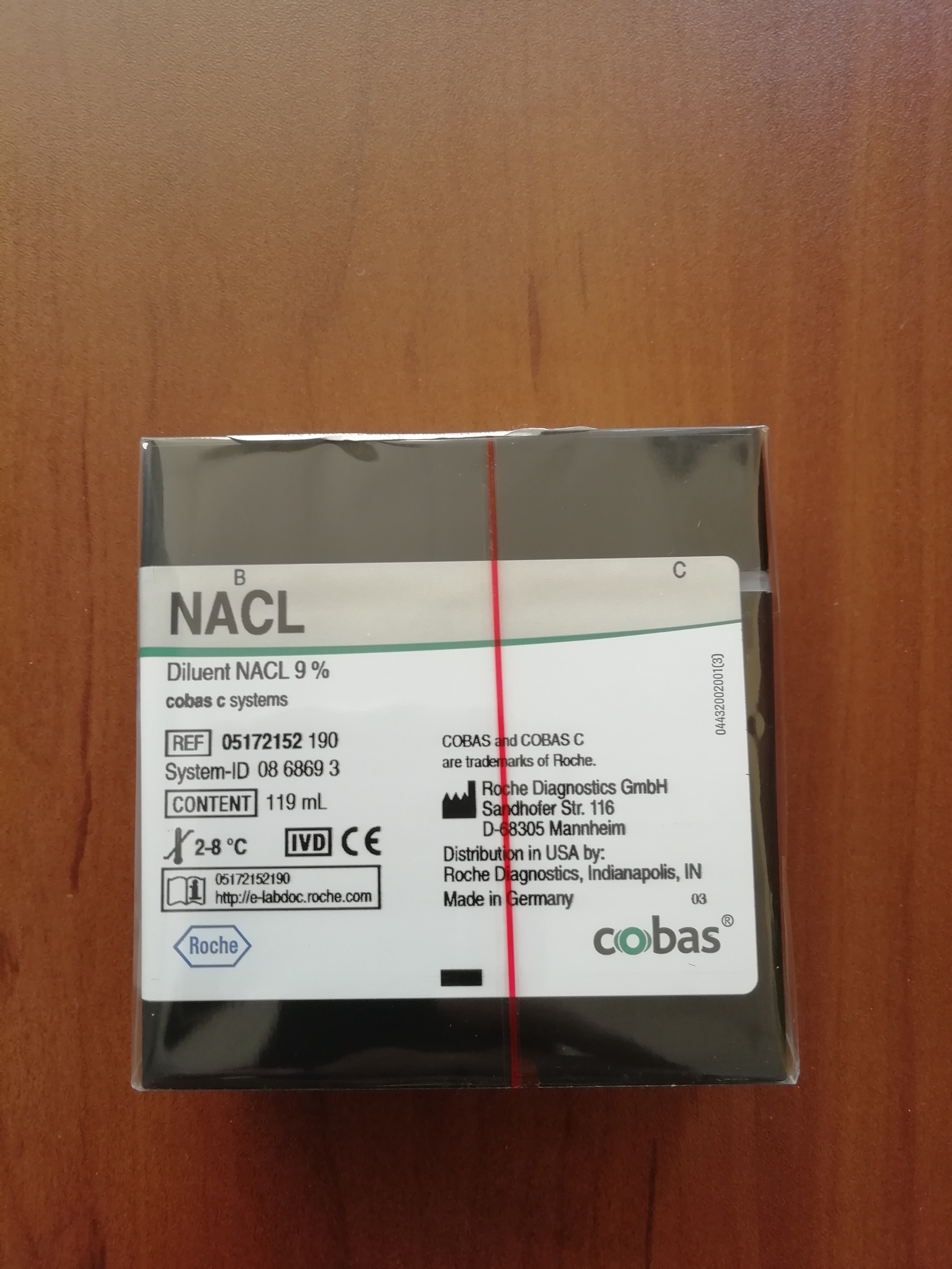 Дилюент NaCl 9% для системы cobas c NACl 9% Dil, cobas c 701, 119 мл (c ...