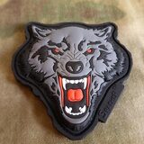 Патч JACKETS TO GO Patch ANGRY WOLF plastic velcro BLACK/GREY/RED