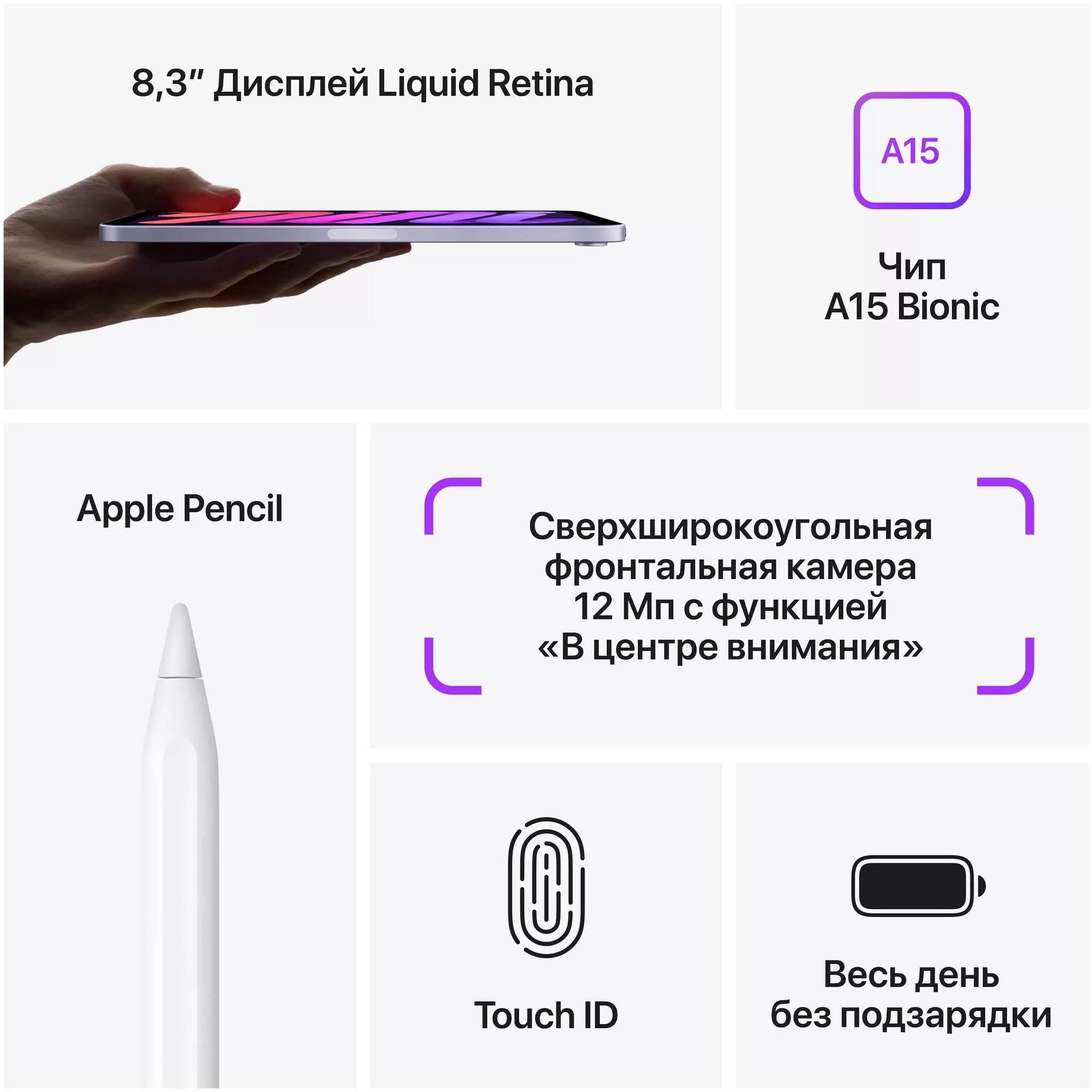 Планшет Apple iPad mini (2021) 256 ГБ Wi-Fi Розовый - купить по ...