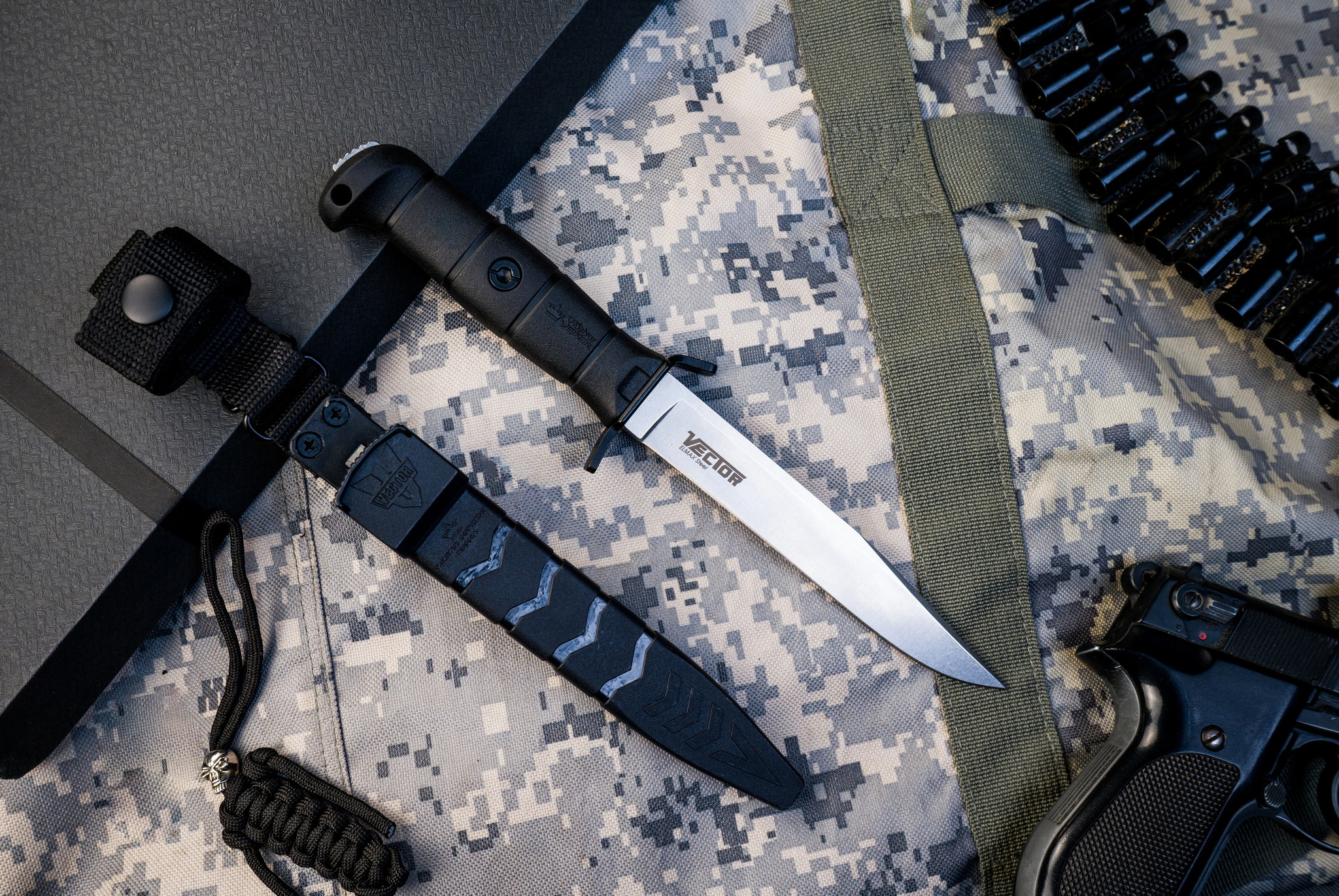 Тактический нож Vector Elmax (Cryo) StoneWash Black - Kizlyar Supreme