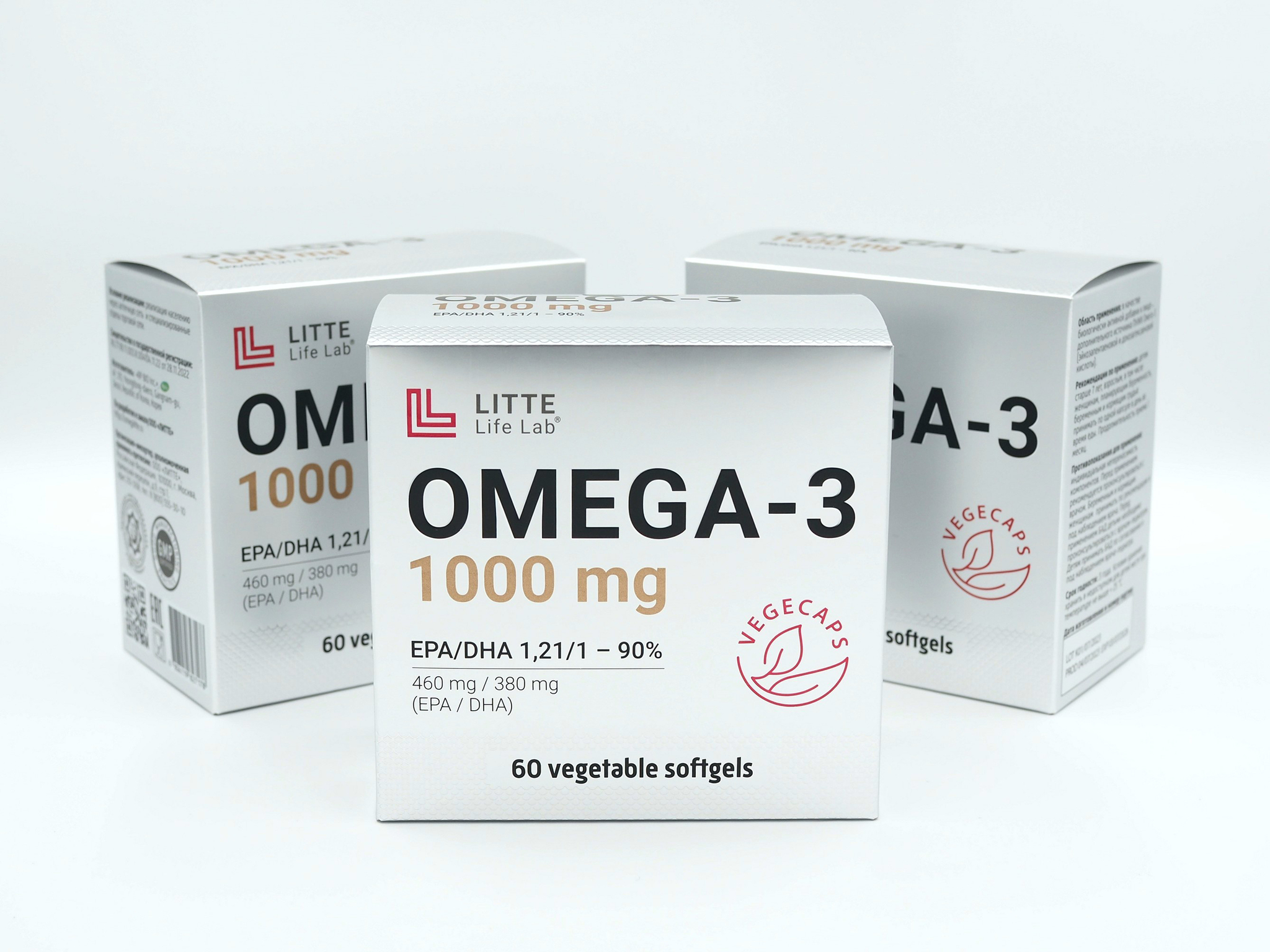 OMEGA-3 Litte Life Lab, 1000 мг, 60 вегетарианских капсул