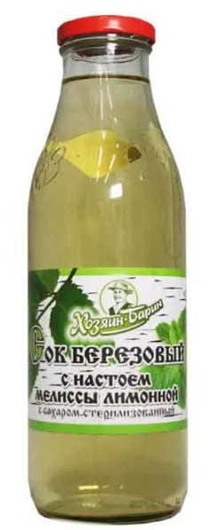 Белорусский сок березовый с мелиссой 0,75л. Хозяин Барин - купить с ...