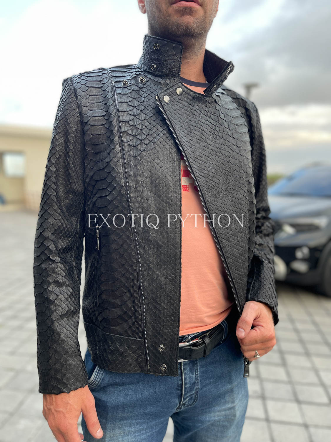 Мужская куртка из кожи питона JT-118 - «EXOTIQ PYTHON»