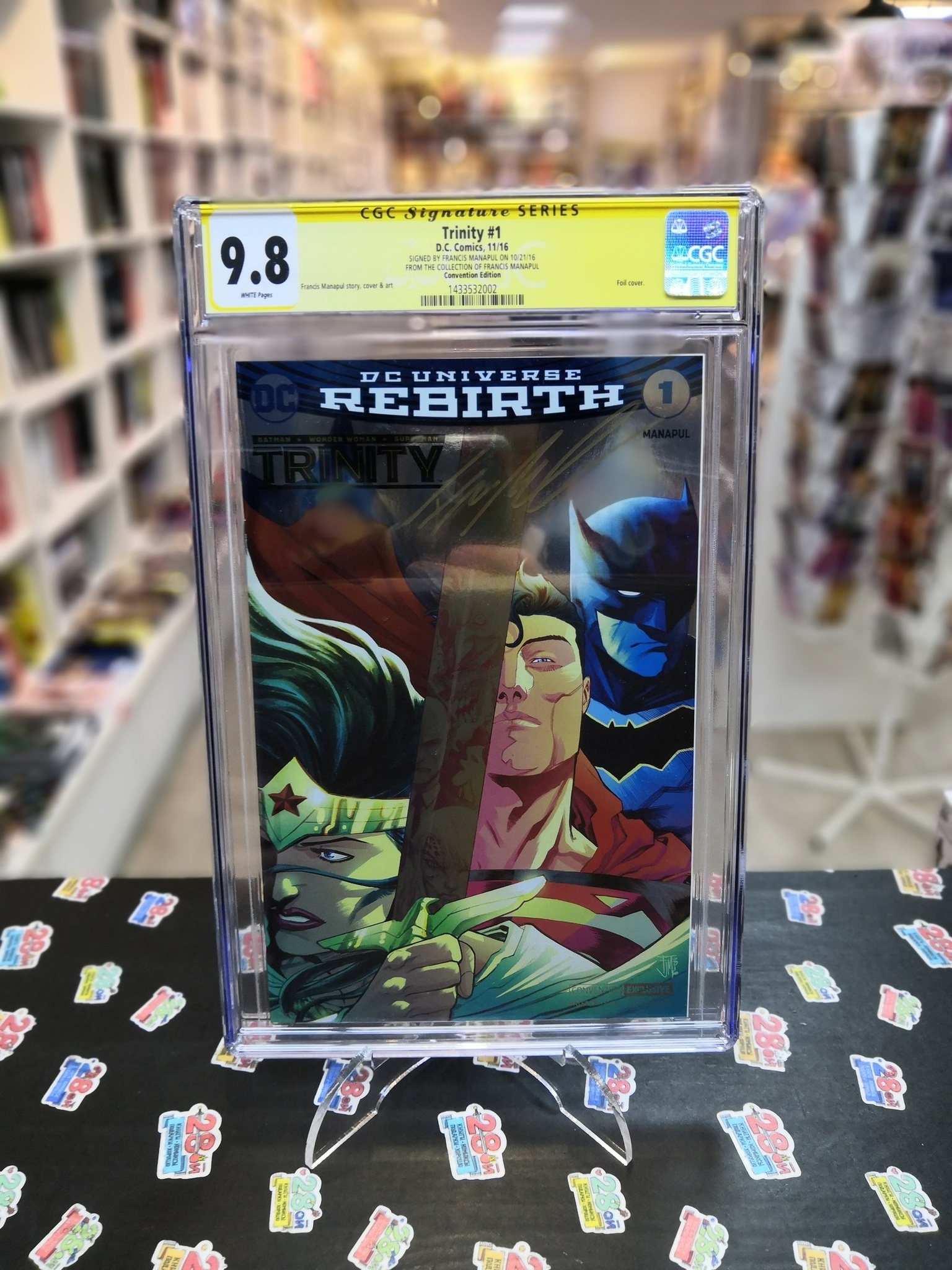 DC Rebirth Trinity #1 CGC 9.8 с автографом автора и художника Фрэнсиса ...