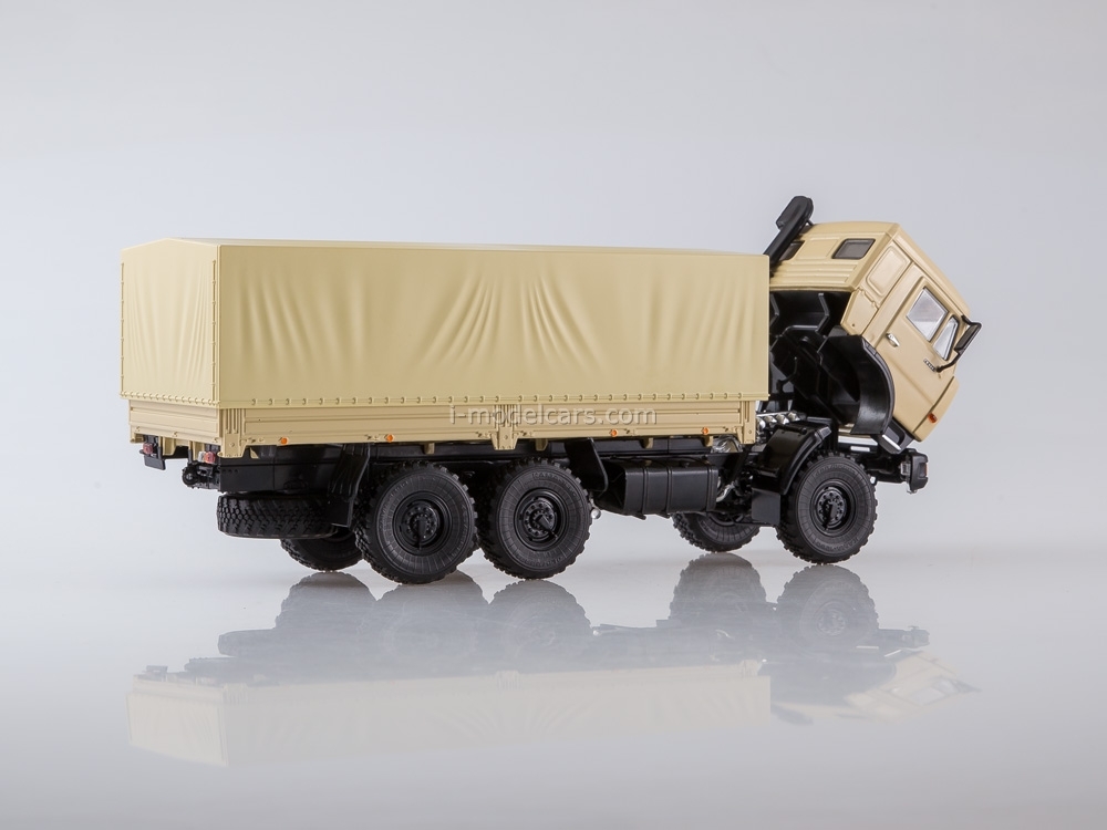 KAMAZ-43118 6x6 flatbed truck with awning beige 1:43 PAO KAMAZ
