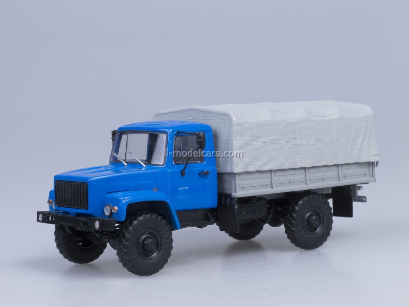 MODEL CARS GAZ-3308 board with awning 4x4 engine ZMZ-513 blue ...