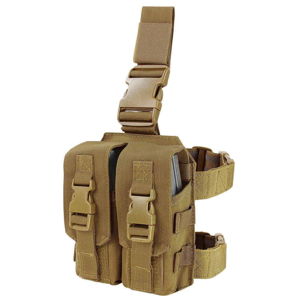 Подсумок набедренный CONDOR OUTDOOR Drop Leg M4 Mag Pouch 2xM4 COYOTE BROWN
