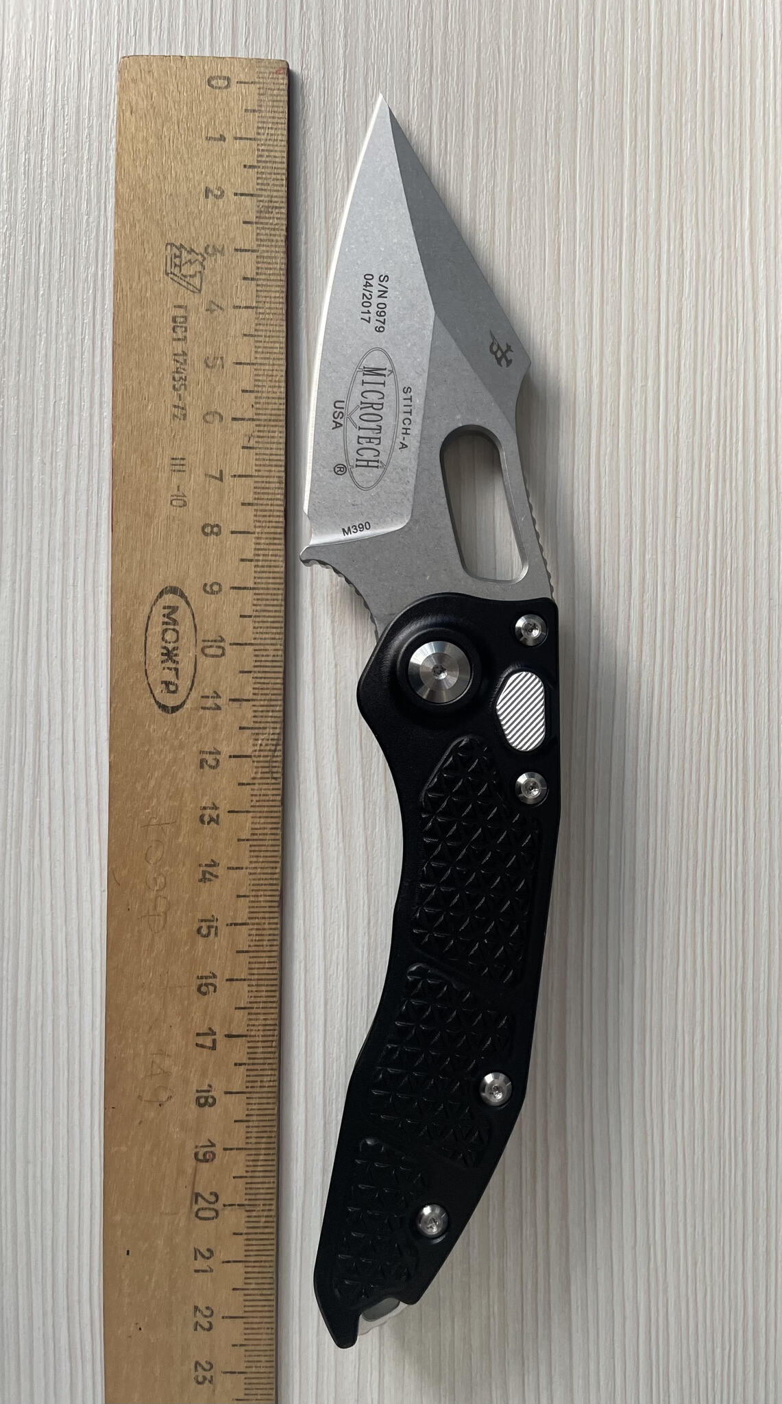 Реплика ножа Microtech Stitch Black A+++ 169-10AP