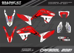 Graphic set, Sticker kit, for Honda CRF300L (LED headlight) 2021-Up ...