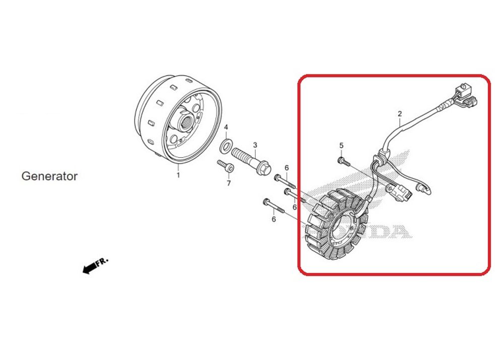 31120-KZZ-901. STATOR COMP. (DENSO). Honda CRF250L-M-Rally (2012-2020 ...