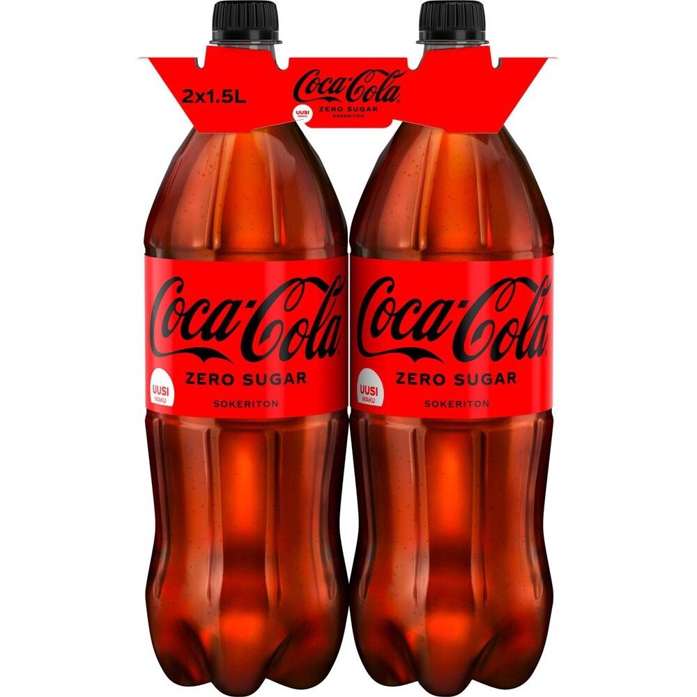 Лимонад 2-Pack Coca-Cola Zero Sugar Virvoitusjuoma Muovipullo 1,5 L ...