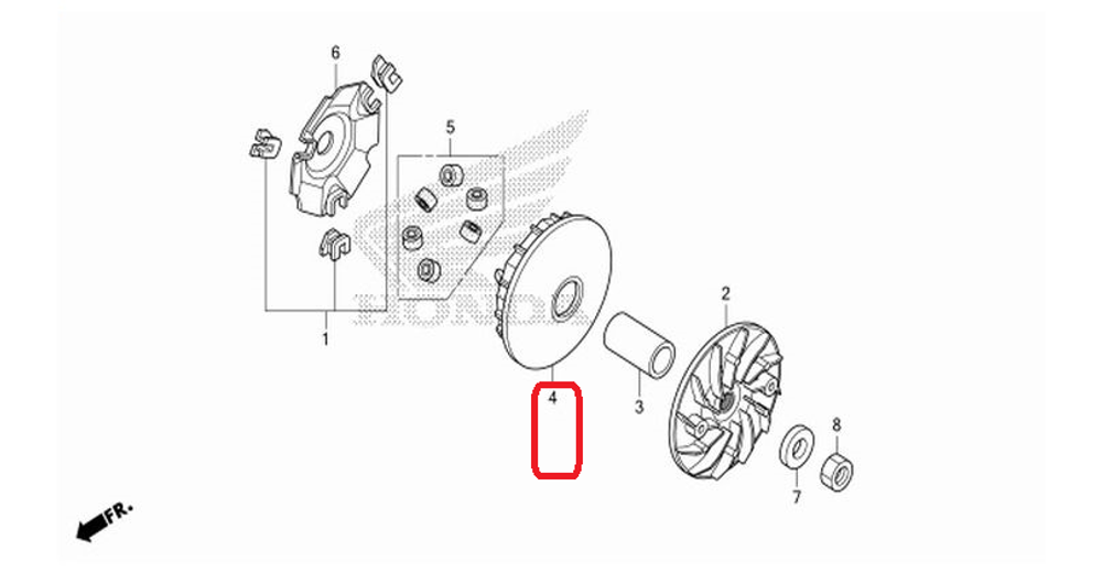 22110-KZR-601 (22110-KZR-600). FACE COMP., MOVABLE DRIVE - buy | OEM ...