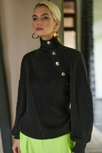 СВИТЕР АСИММЕТРИЧНЫЙ ИЗ МЕРИНОСА ШОКИНГ ПИНК | yani