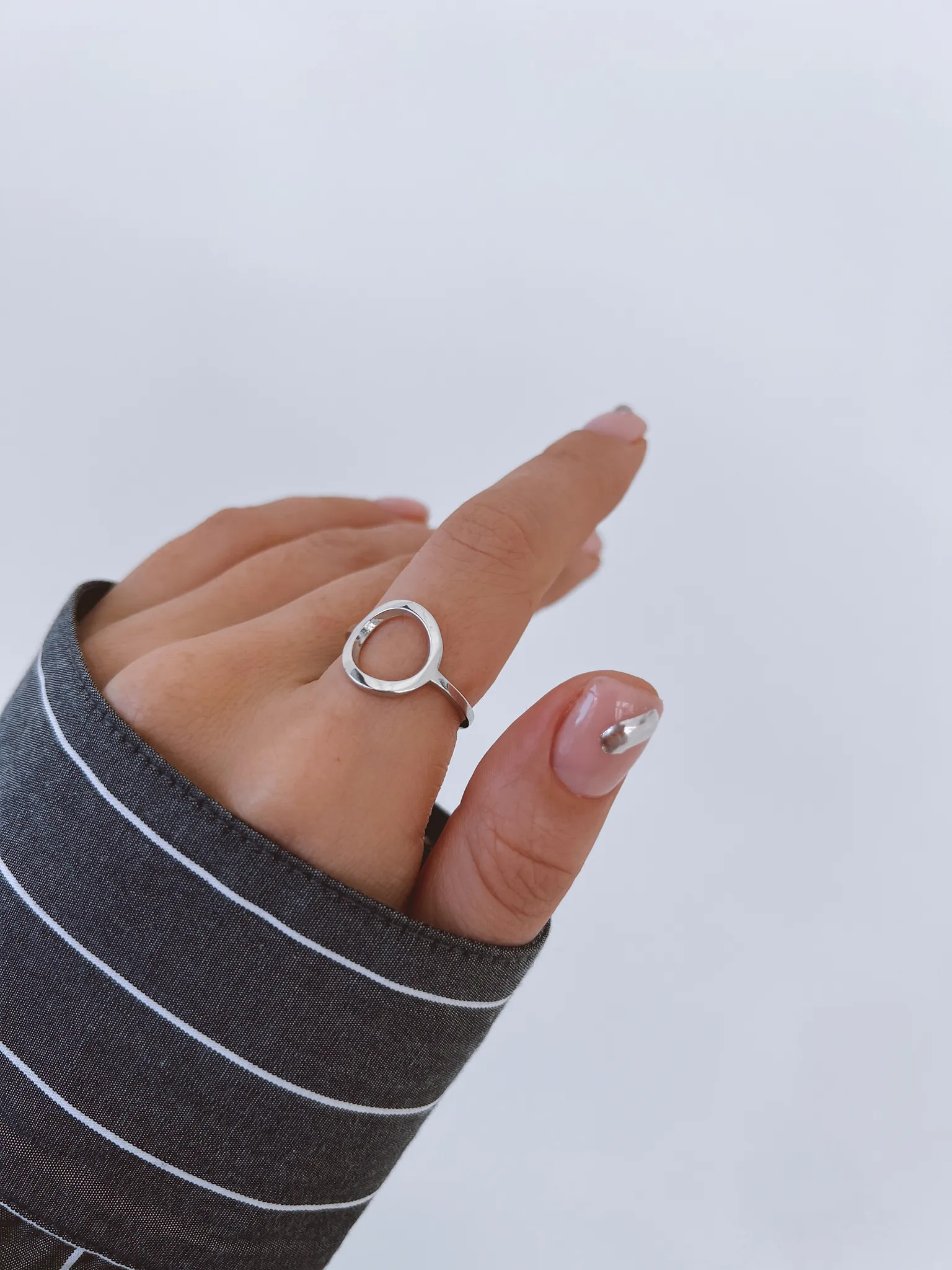Серебряное тройное кольцо "Bubble"