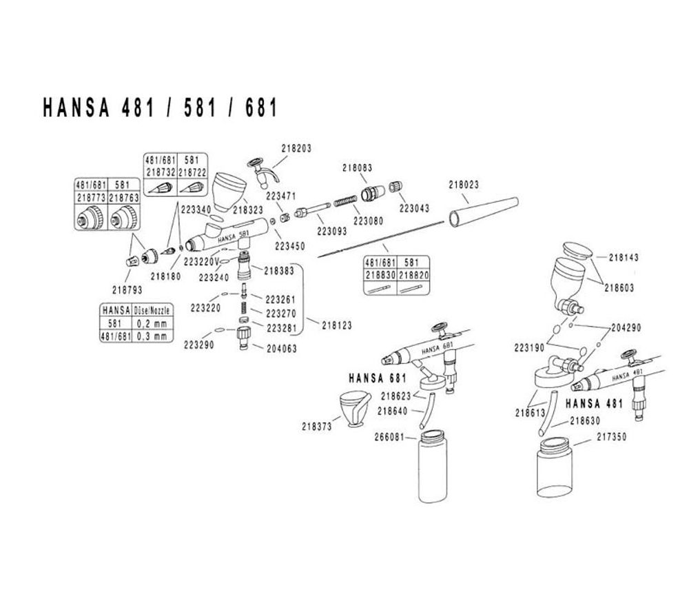 Аэрограф Hansa 481 Set купить в Москве