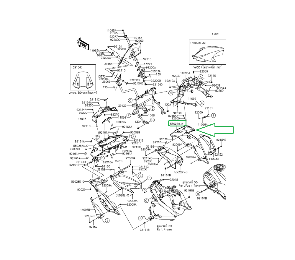 55028-0516-660. COWLING,SIDE,RH,M.S.BLACK. Kawasaki - buy | OEM spare ...