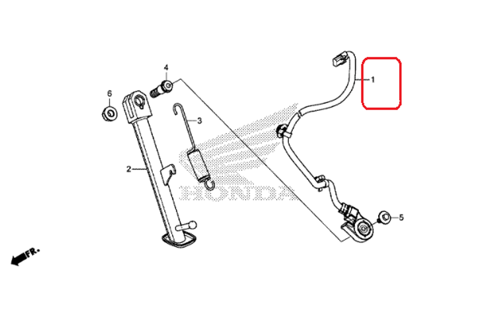 35700-MJW-J01 (35700-MJW-J00). SWITCH ASSY., SIDE STAND. Honda CBR500 ...