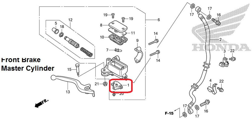 35340-KWB-601 (35340-MM5-600). SWITCH ASSY., FR. STOP - buy | OEM spare ...