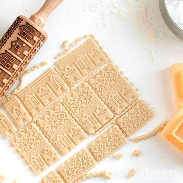Купить деревянную скалку с узором, фигурную скалочку в интернет ...